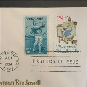 Bobby Jones | Art | Bobby Jones Stamp With Norman Rockwell Art First ...